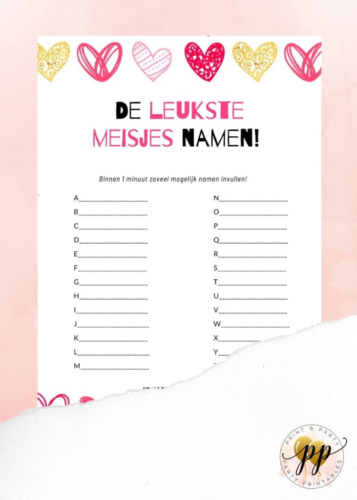 Baby – De leukste meisjesnamen – Print & Party